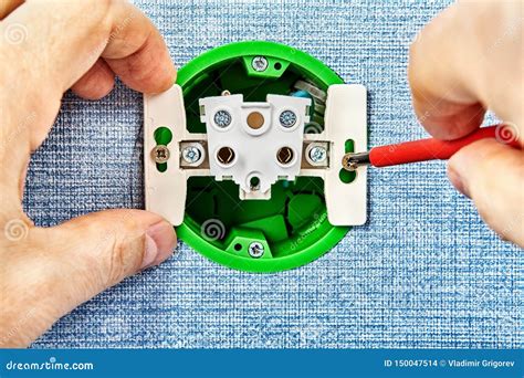 Technician Replaces Broken Electrical Socket Stock Photo Image Of Power Closeup