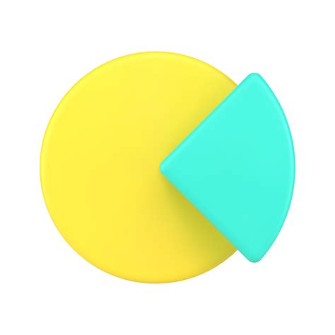Yellow Pie Chart With Turquoise Segment 3d Icon 44580651 Vector Art At Vecteezy