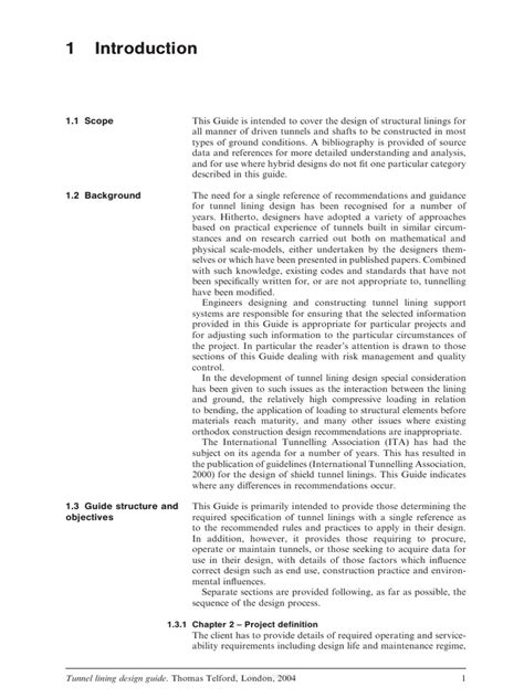 Tunnel Lining Design Guide British Tunnelling Society Institution Of Civil Engineers