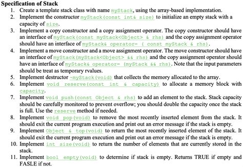 Solved Specification Of Stack 1 Create A Template Stack