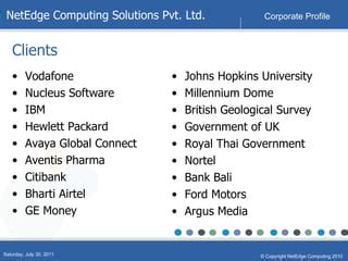 Corporate Presentation NetEdge Computing Solution Pvt Ltd PPT