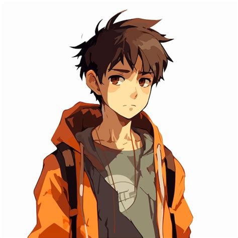 Jovem Desenho De Ilustração Vetorial De Personagem De Estilo Anime