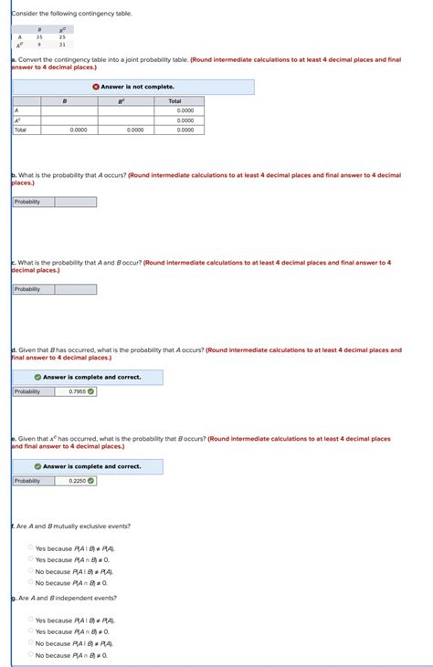 Solved Consider The Following Contingency Table A Convert