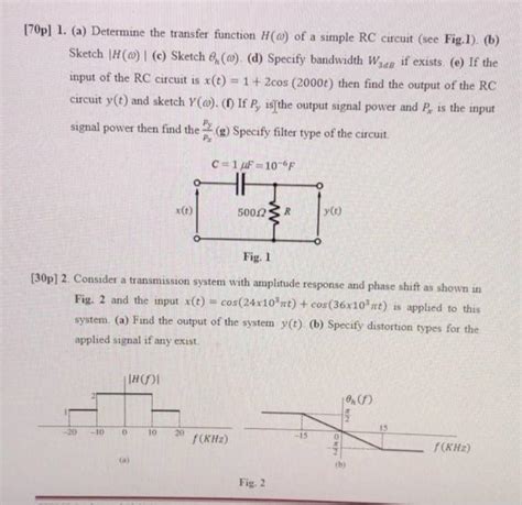 Solved p a Determine the transfer function H ω of a Chegg
