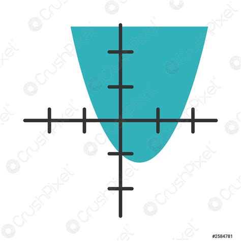 Function Graph Color Icon Curve Chart With Increasing Section And