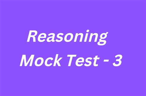 Reasoning Mock Test Paper 3
