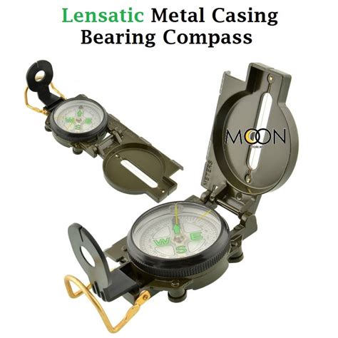 Local Stock Lensatic Metal Casing Bearing Prismatic Compass Kompas