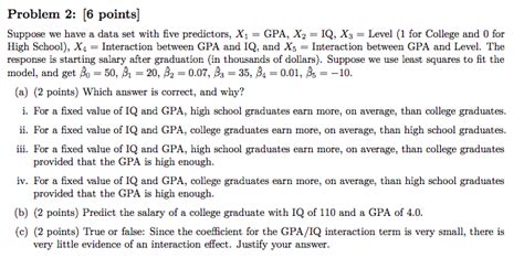 Solved A Problem 2 6 Points Suppose We Have A Data Set