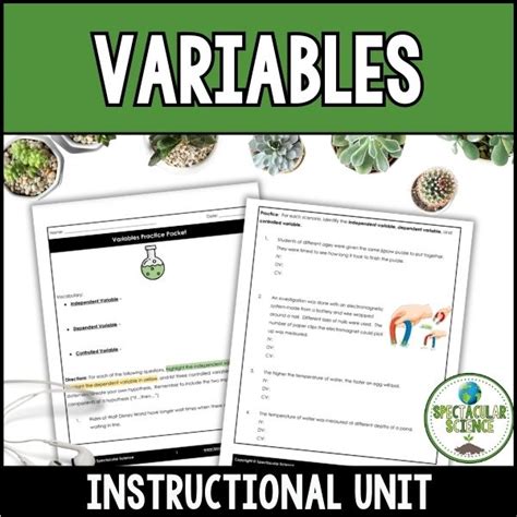 Variables Unit Spectacular Science