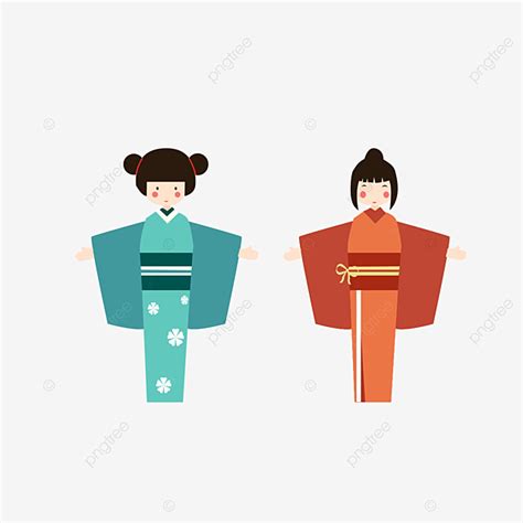 일본 여자 일러스트 기모노 그림 키모노 여자 빨간 Png 일러스트 및 Psd 이미지 무료 다운로드 Pngtree