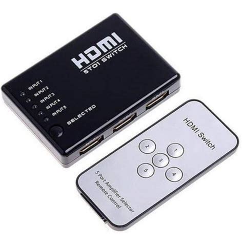 Jual HDMI Switcher Hub Splitter HDTV 1080 HD FHD Switch Selector ULTRA HD 5 Port Shopee