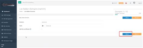 how to add an addon domain to centos web panel cwp