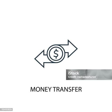 송금 개념 라인 아이콘입니다 간단한 요소 그림입니다 돈 전송 개념 개요 기호 디자인입니다 웹 및 모바일 Ui Ux에 사용할 수 있습니다 아이콘에 대한 스톡 벡터 아트 및
