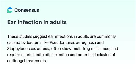 Ear Infection In Adults Consensus Academic Search Engine
