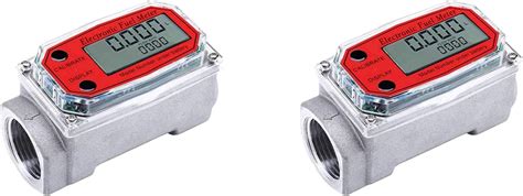 2pcs 1 Digital Turbine Flow Meter Digital LCD Display With NPT Meter Fuel Flow Meter For