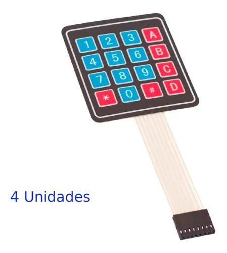 Kit 4x Teclado Membrana Matricial 4x4 16 Teclas Arduino Mercadolivre