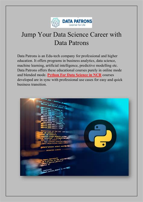Jump Your Data Science Career With Data Patrons Data Patrons Page 1