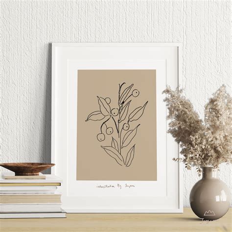 자연공방 열매를 맺은 식물 라인드로잉 아트포스터 자연공방 Jayeonstore