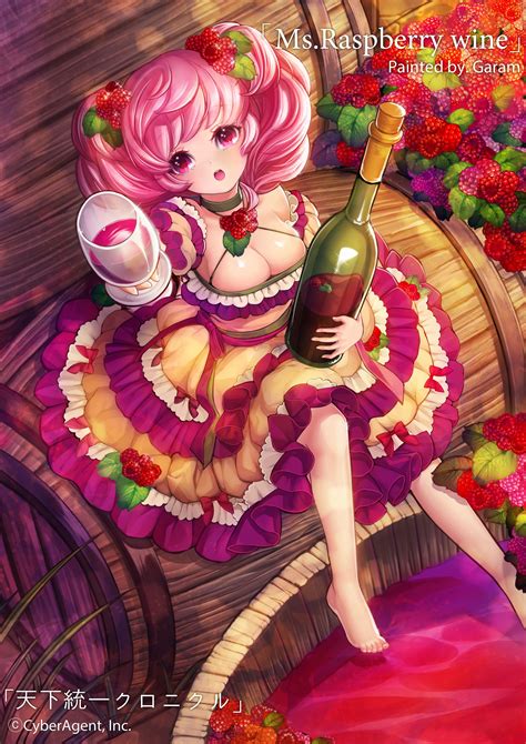 Anime Art Food Drink Wine Bottle Wine Glass Dress