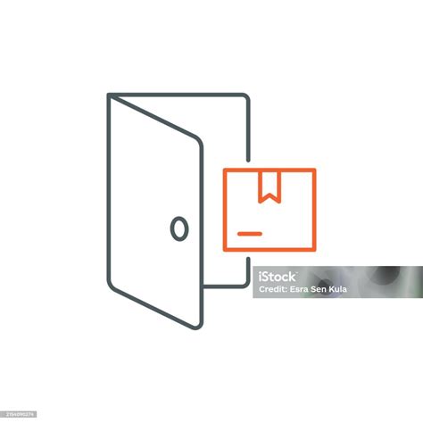 편집 가능한 스트로크가 있는 문앞 배달 Duocolor 라인 아이콘 디자인 인포그래픽 웹 페이지 모바일 앱 Ui Ux 및 Gui 디자인에 적합합니다 가정 생활에 대한 스톡