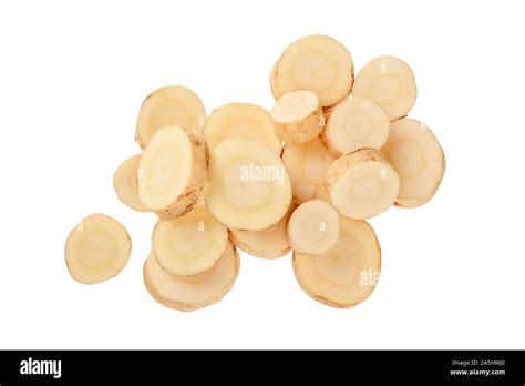 Parsnip Root Slice Isolated On White Background Closeup Top View Flat Lay Stock Photo Alamy