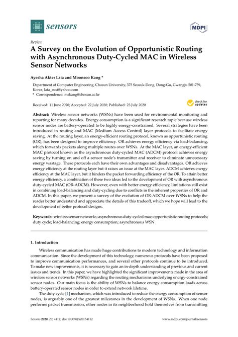 Pdf A Survey On The Evolution Of Opportunistic Routing With
