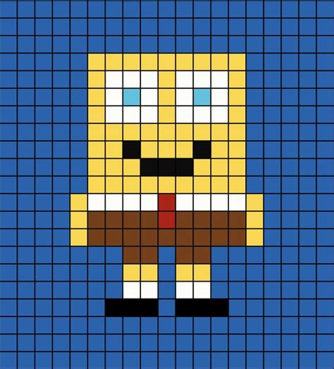 How To Draw Spongebob Pixel Cartoonspixel Art To Draw