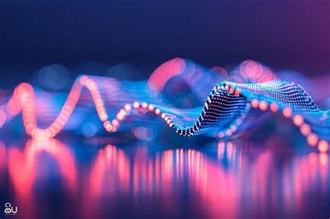 Abstract Blue And Pink Particles Flowing In Cyberspace Premium Ai