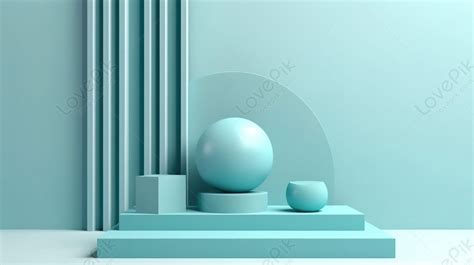 상쾌한 민트와 시안 블루의 멋진 최소 연단 3d 렌더링된 제품 장면 배경 연단 배경 제품 디스플레이 배경 청록색 배경 이미지 Hd 연단 제품 디스플레이 청록색