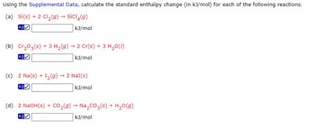 solved using the supplemental data calculate the standard