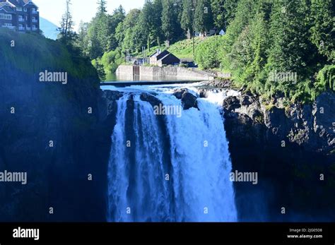 Snoqualmie Falls Located East Of Seattle On The Snoqualmie River Stock