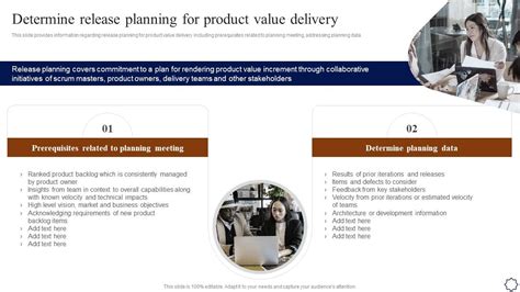 Determine Release Planning For Product Value Delivery Playbook For Agile Development Teams Ppt