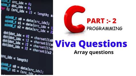 C Program Viva Question Array Questions Youtube