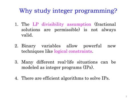 Integer Programming Ppternxzamnbmbmspdf Ppt