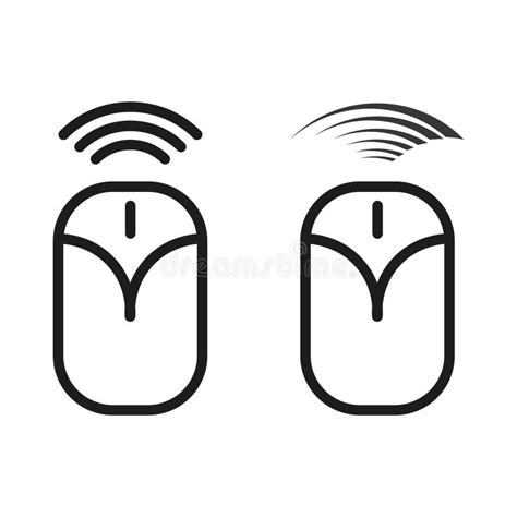 Wireless Computer Mouse Icons Abstract Vector Technology Symbols Wi Fi Connection Concept