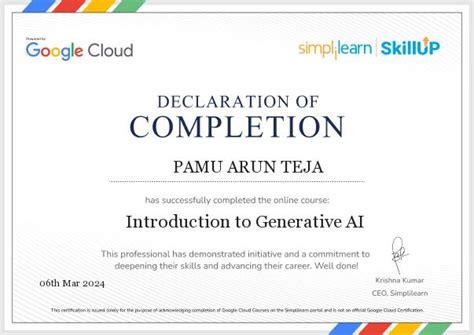 Pamu Arun Teja Has Successfully Completed The Introduction To