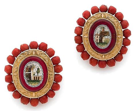 Antique Italian Gold Micromosaic Earrings For Sale At 1stdibs Antique