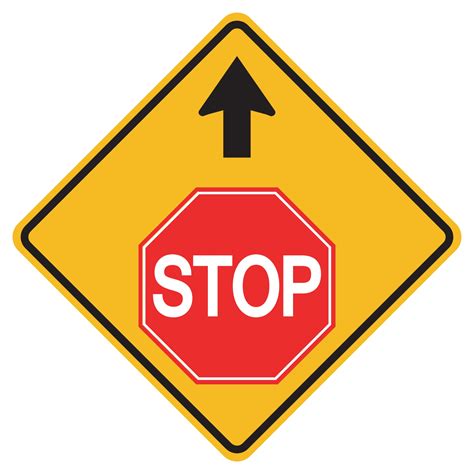 Stop Ahead Road Sign