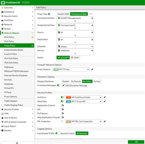 Fortinet FortiGate Transparent Web Proxy On V X Setup Walkthrough