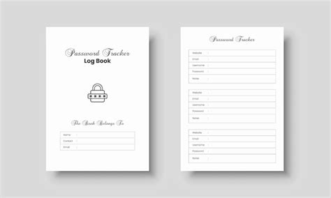 Premium Vector Password Log Book Template Website Password Tracker Log Book Notebook Interior