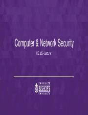 Computer Network Security Lecture Pdf Computer Network Security CS Lecture