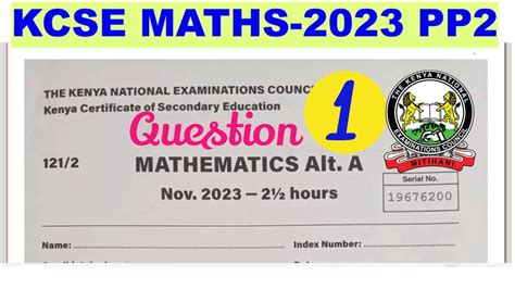 Kcse Maths Pp2 2023 ~ Logarithms Youtube