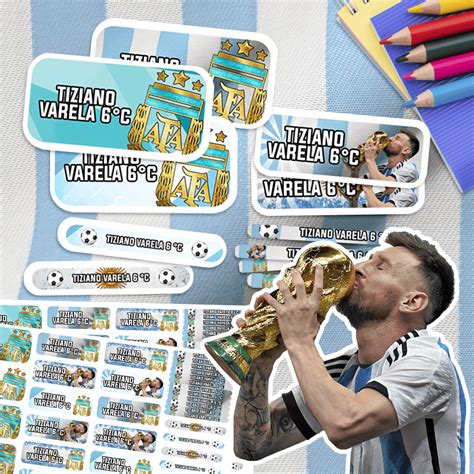 Etiquetas Escolares Para Imprimir Argentina Campeón Archivo Digital