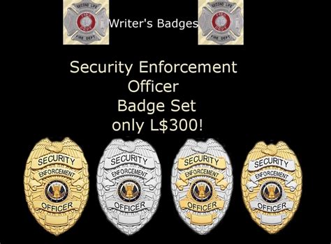 Second Life Marketplace Security Enforcement Officer Badge Set