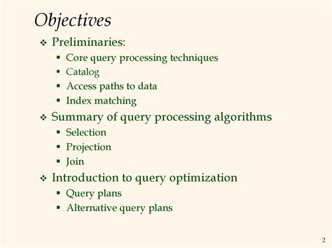 Overview Of Query Evaluation Ppt Download