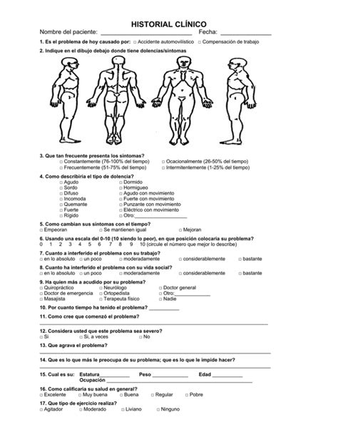 Patient Intake Form Spanish