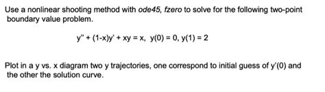 Solved Use A Nonlinear Shooting Method With Ode45 Fzero To