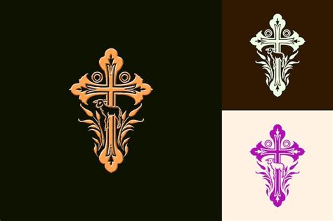 A Design Of A Cross And A Design That Saysthe Name Of Theon It