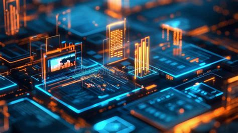 Futuristic Circuitry Processing Data In Virtual Space Stock Footage