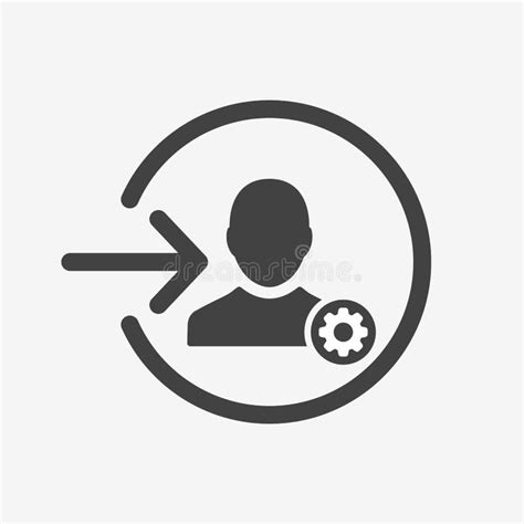 Login Icon With Settings Sign Login Icon And Customize Setup Manage Process Symbol Stock
